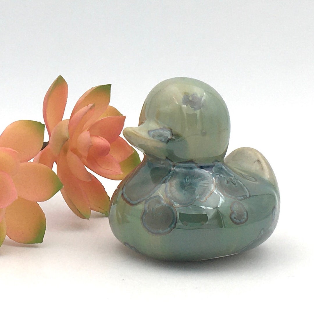 Meet Petunia the Third Clay Duck, Crystalline Pottery, Animal Statue ...