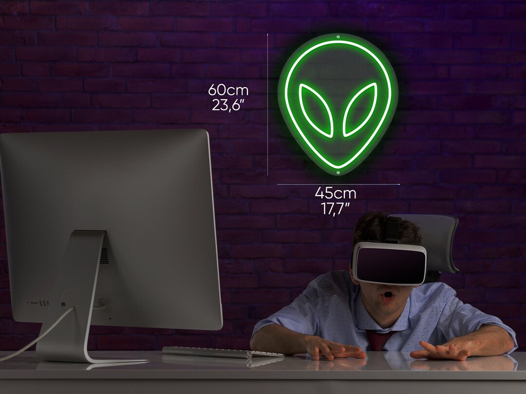 Neon Alien Sign, Neon Sign, Arcade Sign, Anime Neon Sign, Gift for Him ...