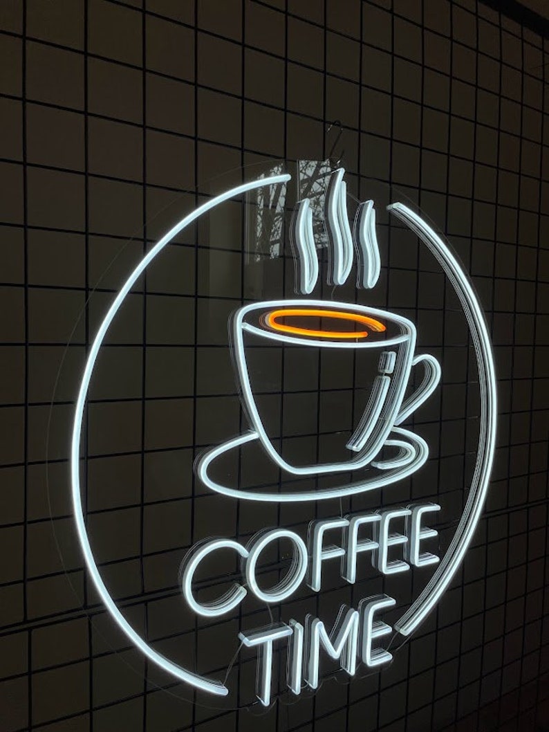 Coffee Time Delights: Custom Neon Coffee Cup Sign - Etsy