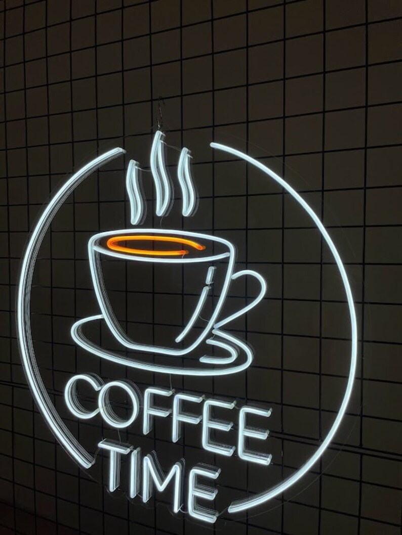 Coffee Time Delights: Custom Neon Coffee Cup Sign - Etsy