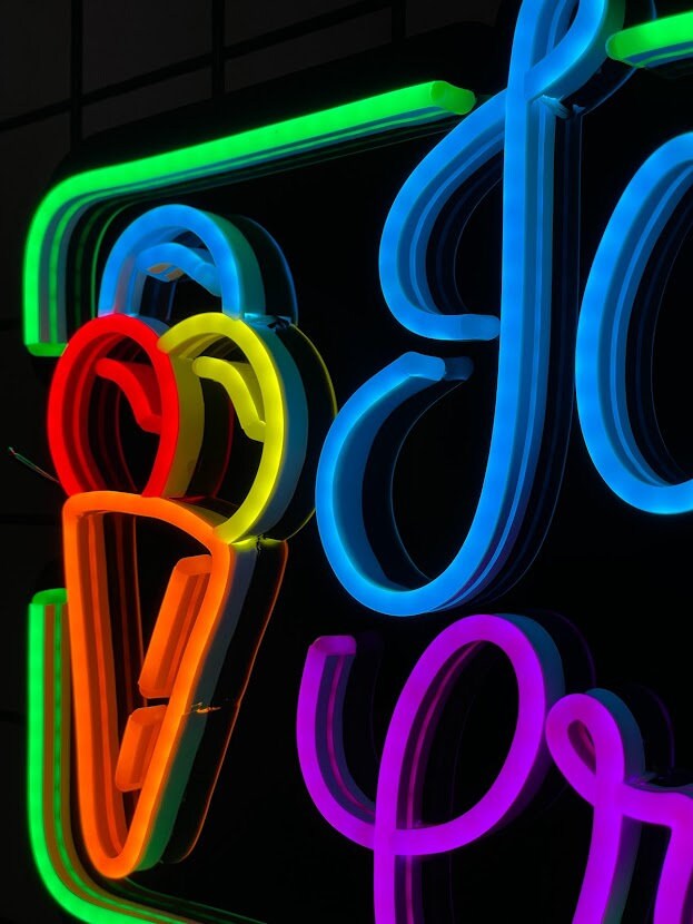 Cafe Neon Collection Ice Cream Sign or Restaurants Food Decor Neon Bar ...