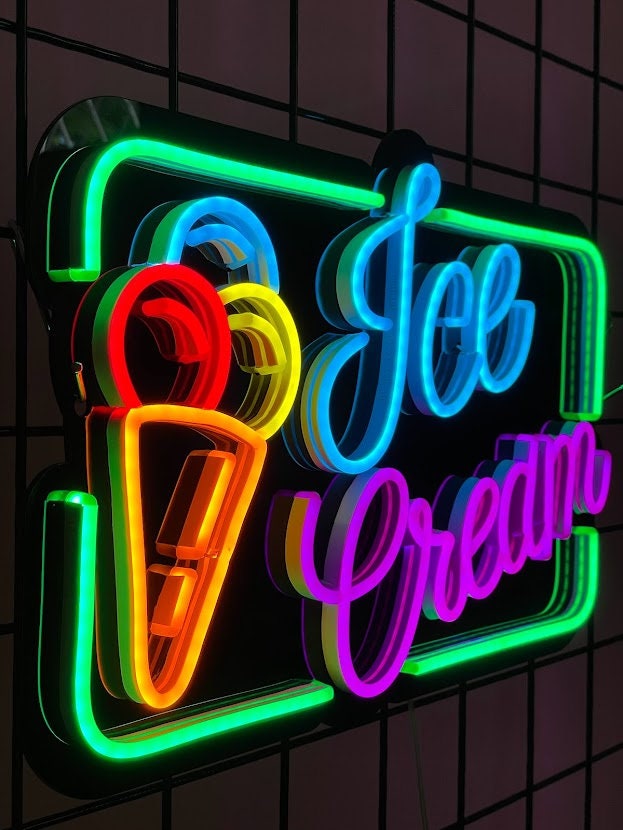 Cafe Neon Collection Ice Cream Sign or Restaurants Food Decor Neon Bar ...
