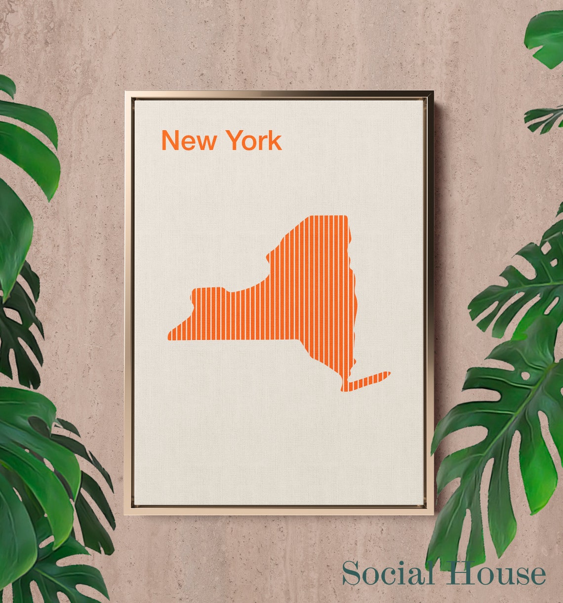 Minimalist Map of New York Print New York State Map Large Wall - Etsy