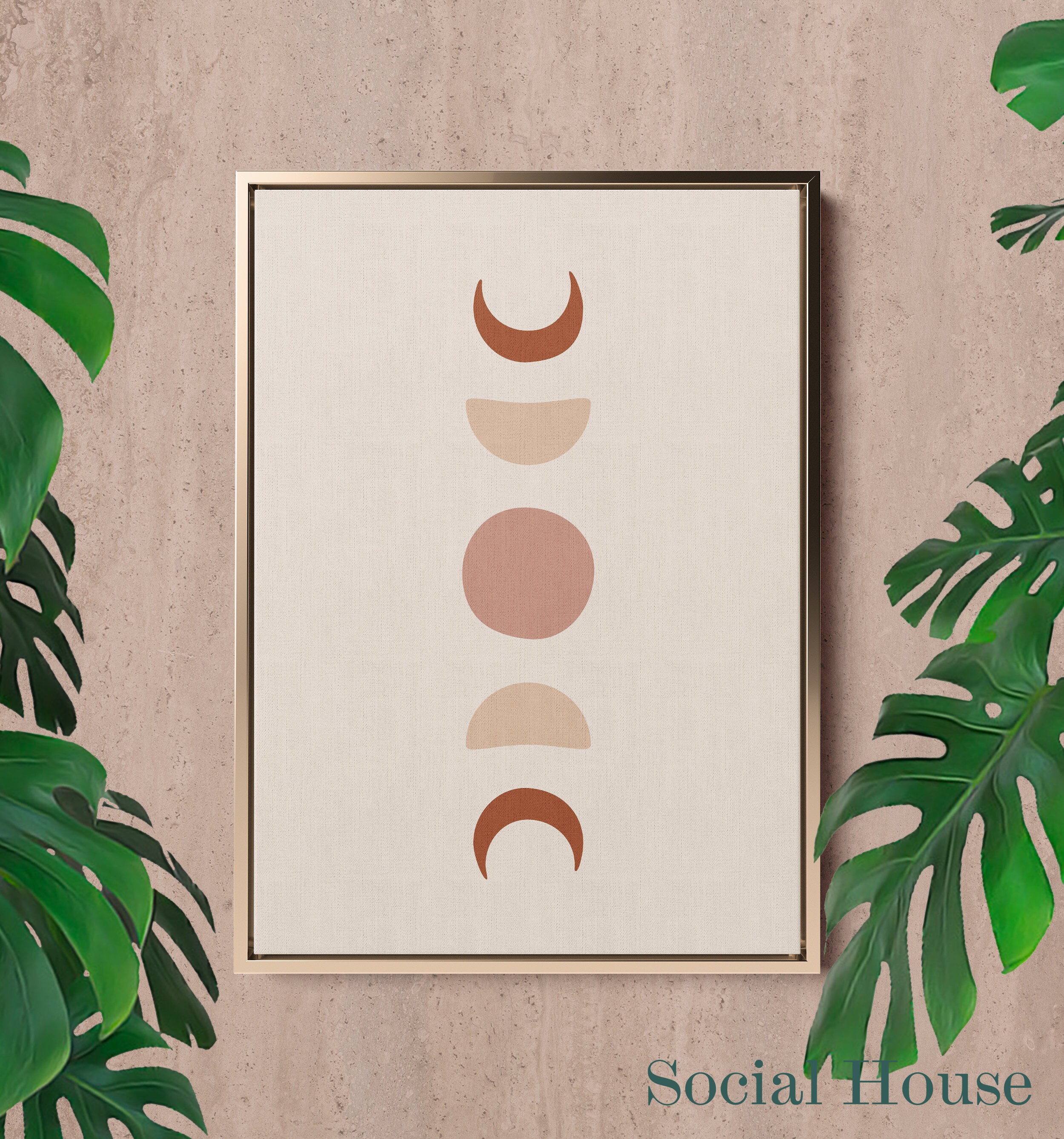 Moon Phases of the Moon Print Boho Moon Print Bohemian Moon - Etsy