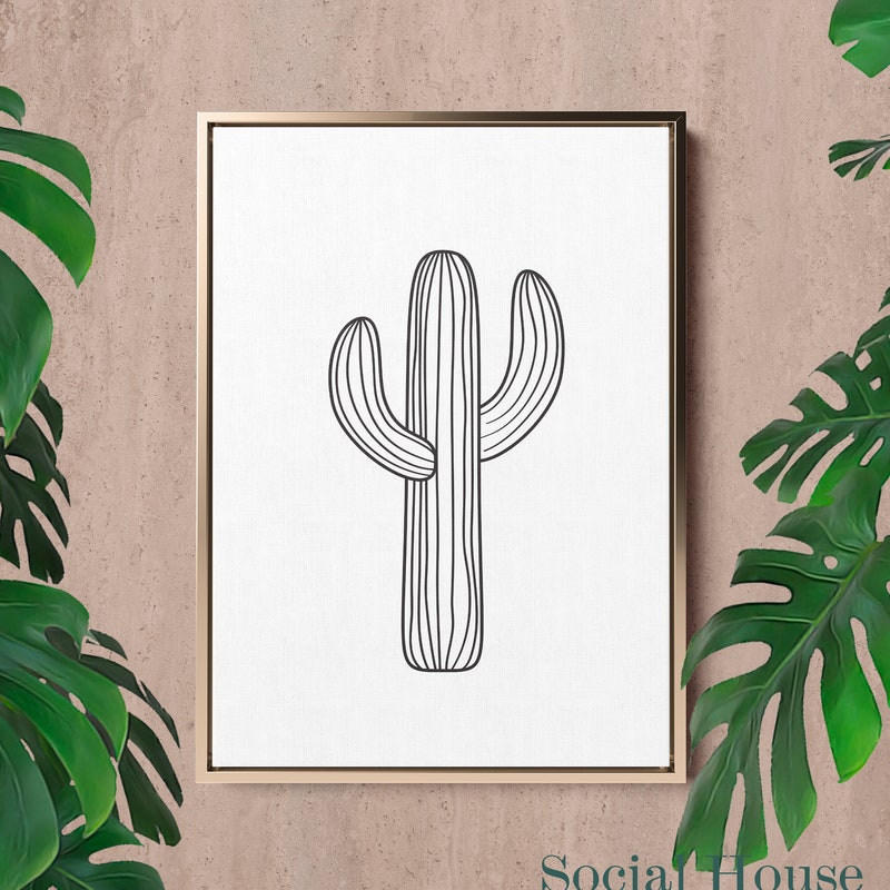 Cactus Line Art - Etsy