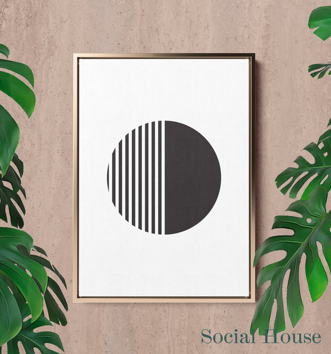 Circle Line Print Minimalist Geometric Wall Art Abstract - Etsy