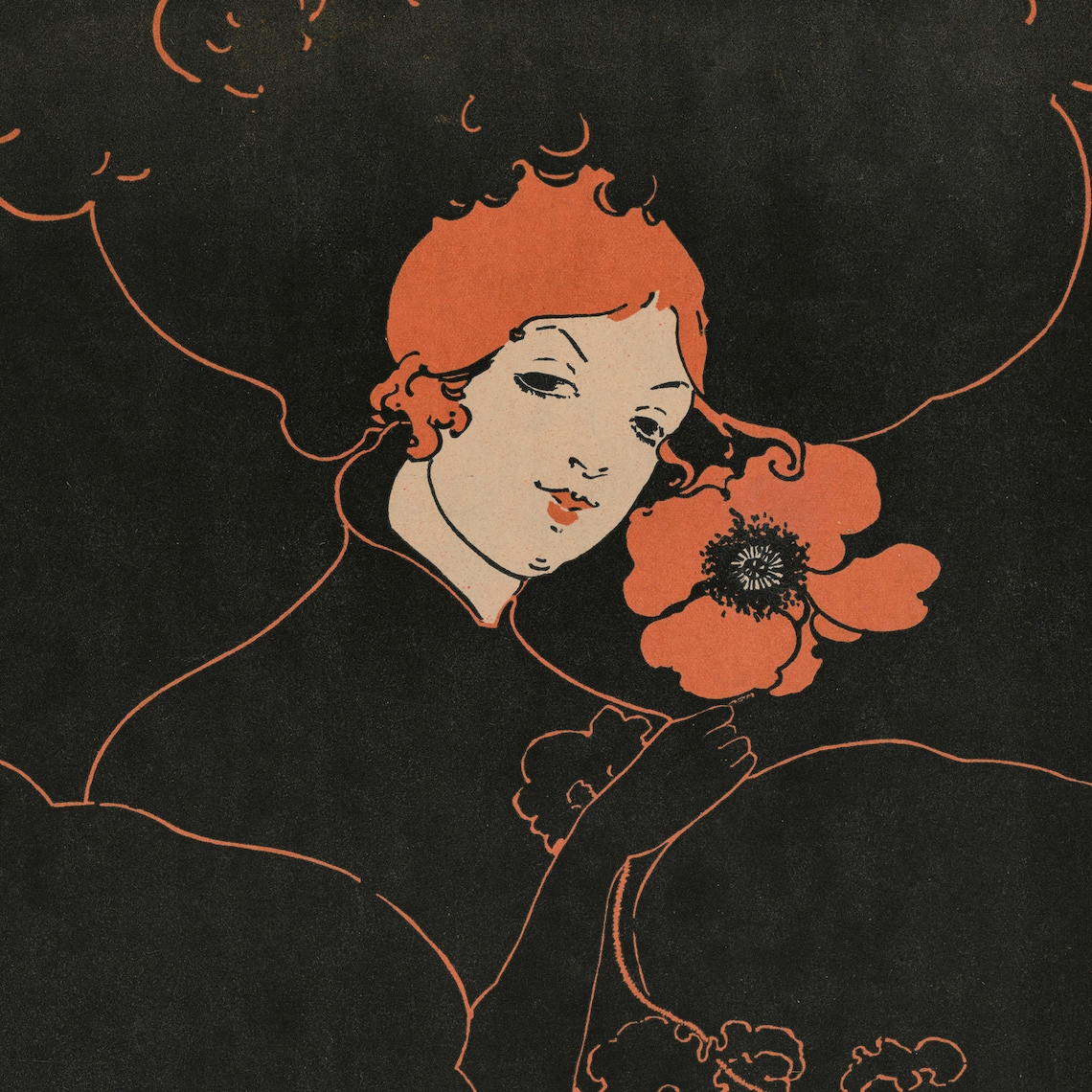 Art Nouveau Poster by Ethel Reed Titled Folly or Saintliness - Etsy