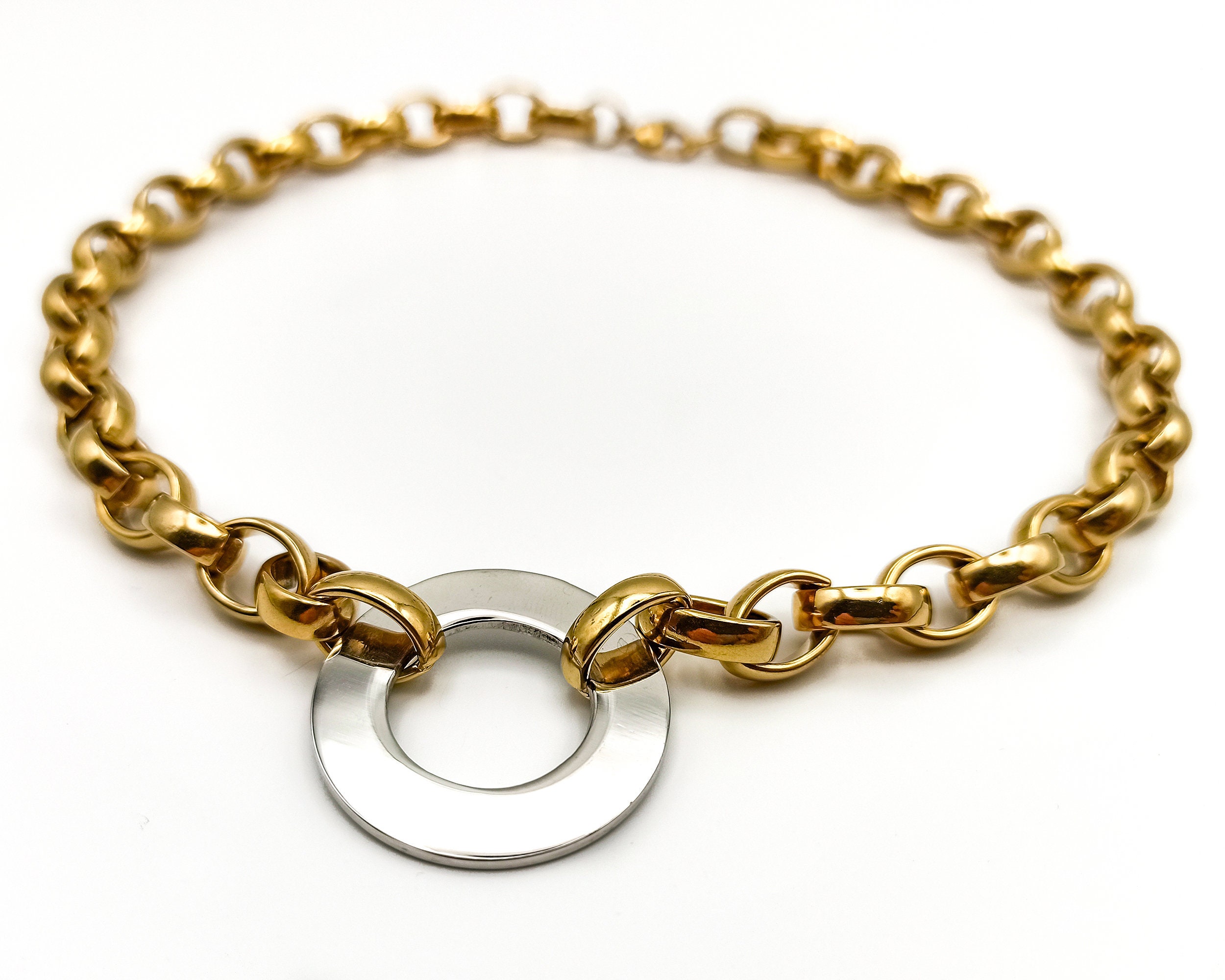 Choker Chain Necklace Palladio in Gold and Silver With Modern - Etsy UK