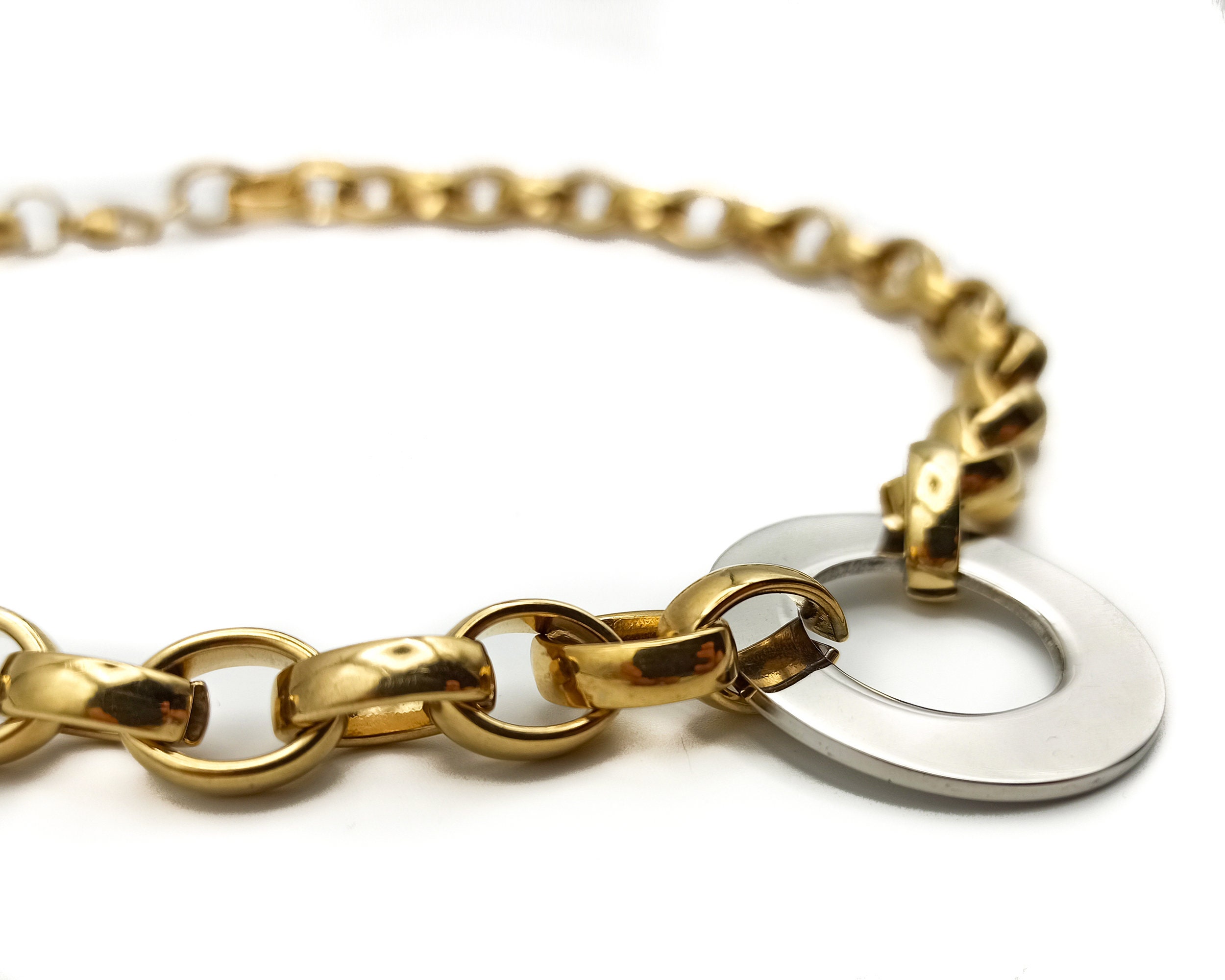 Choker Chain Necklace Palladio in Gold and Silver With Modern - Etsy UK