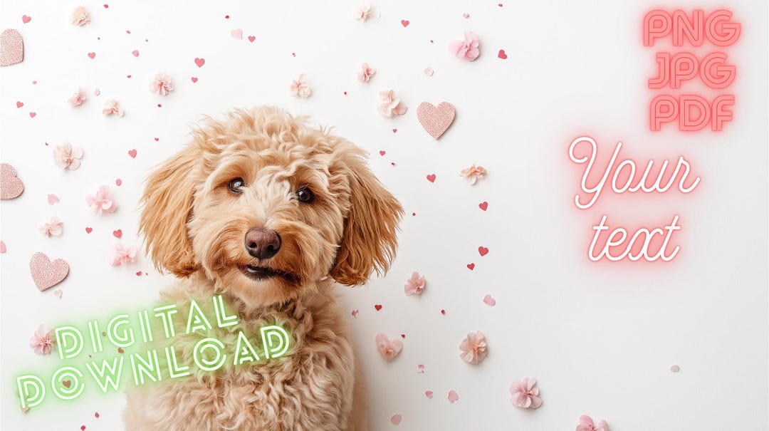 Personalized Labradoodle Valentines Day Digital Art Customizable ...