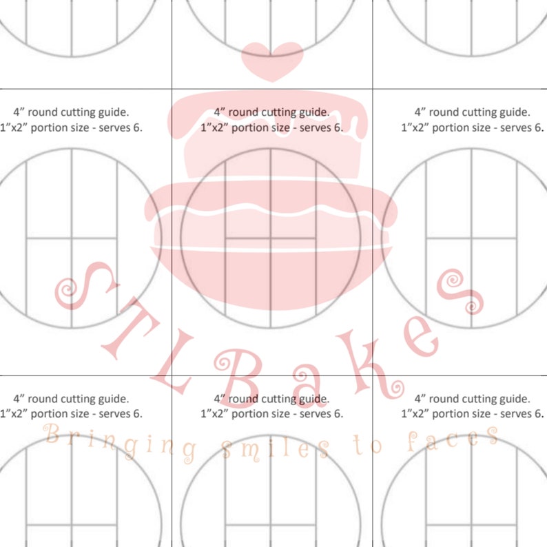 Cake Cutting Guide Template - Etsy