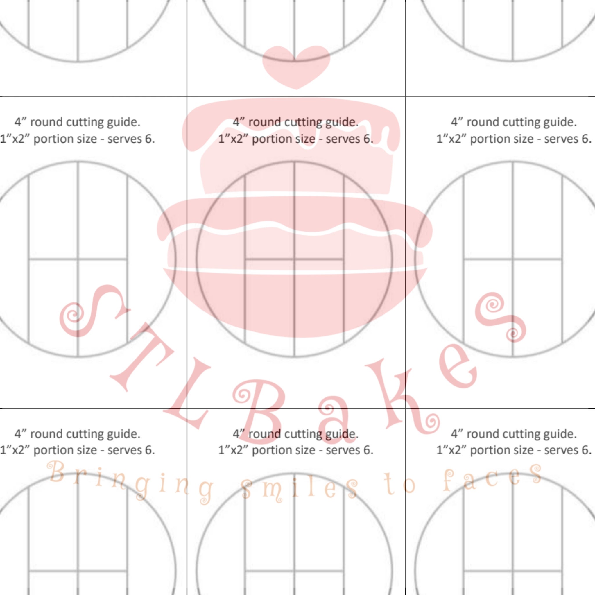 Cake Cutting Guide Template Etsy Canada