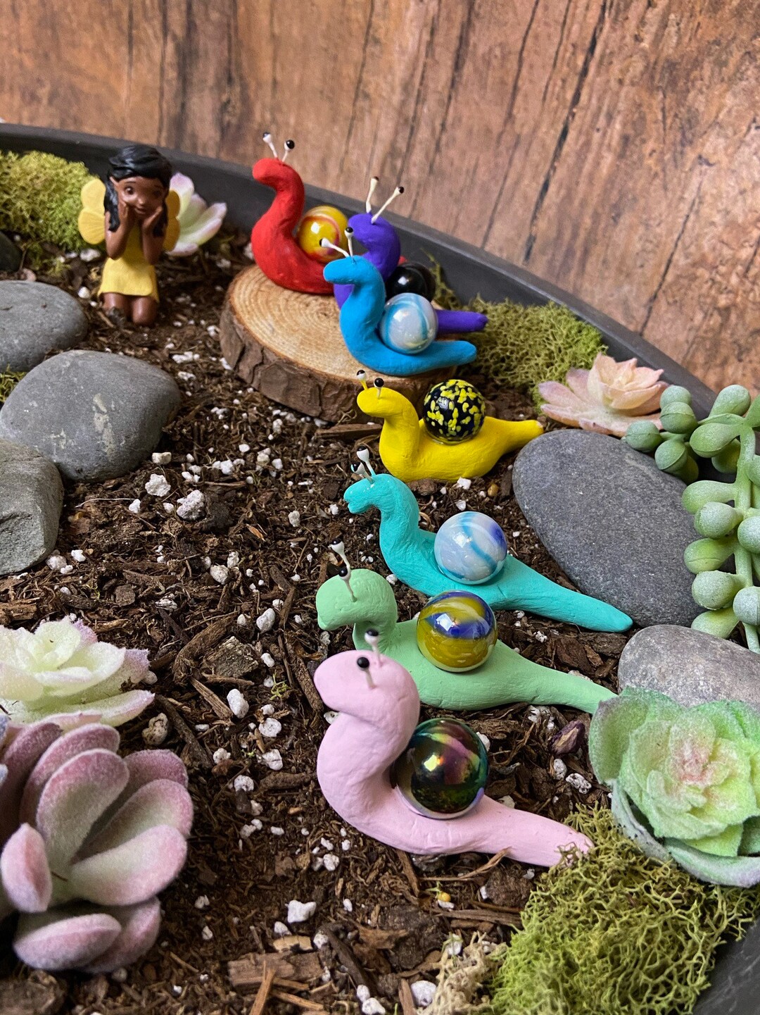 Garden Snail | Fairy Garden Décor | Garden Accents | Miniature Snails ...