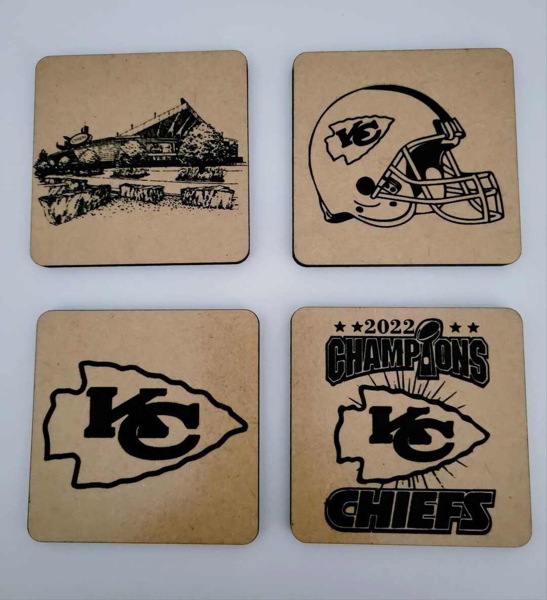 Kansas City Chiefs Wood Coasters - Etsy