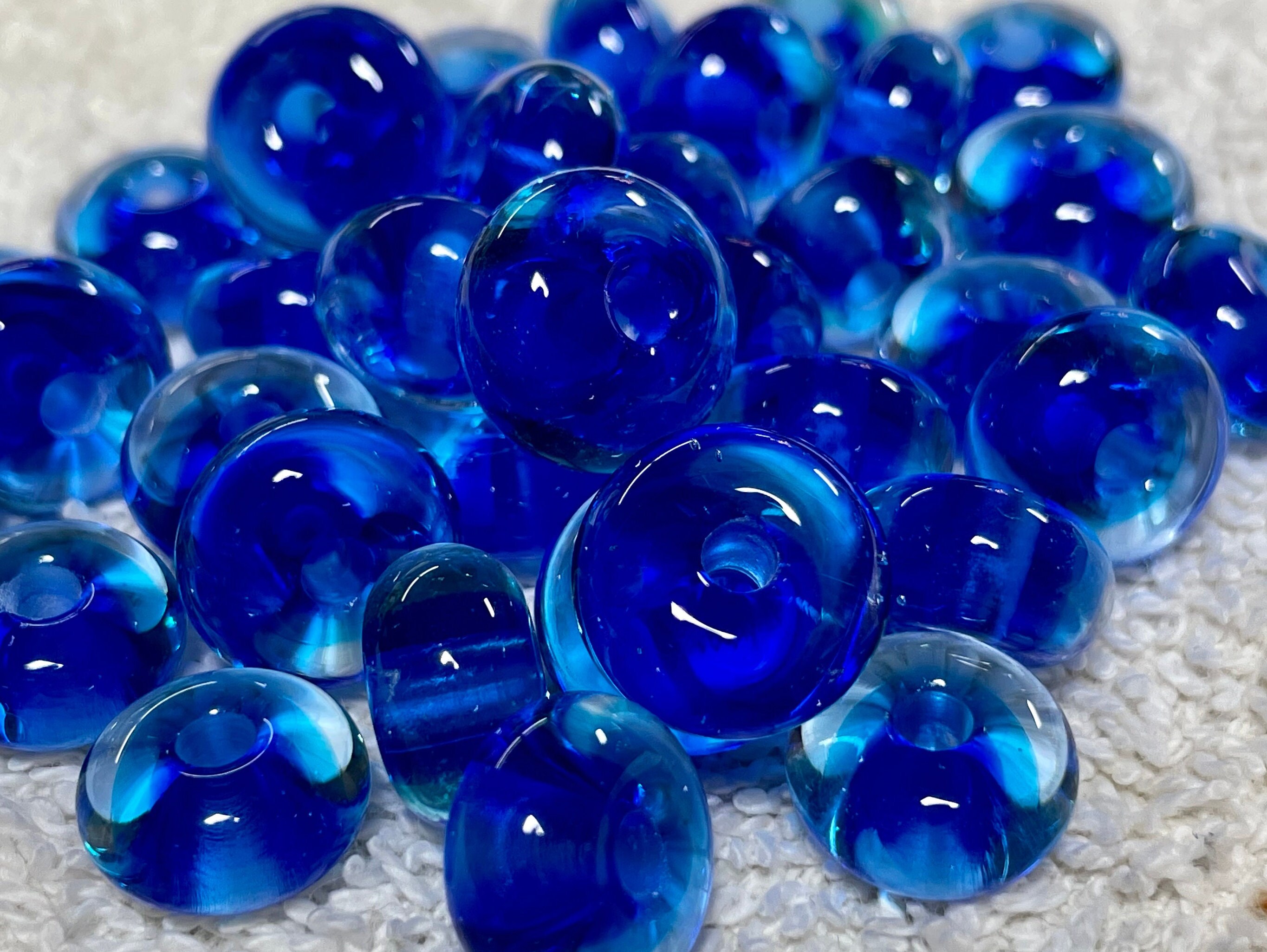 Super Blue Glass Beads - Etsy