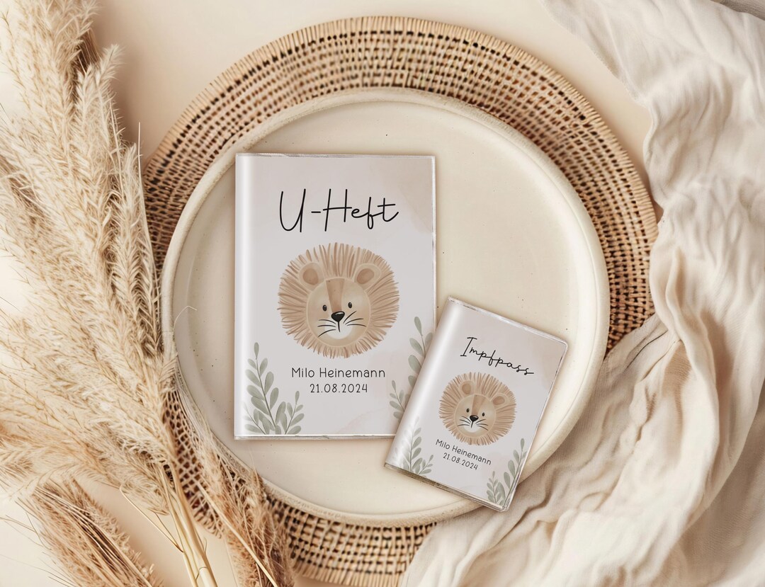 U-booklet & Vaccination Certificate "little Lion" 3-part Cover With ...