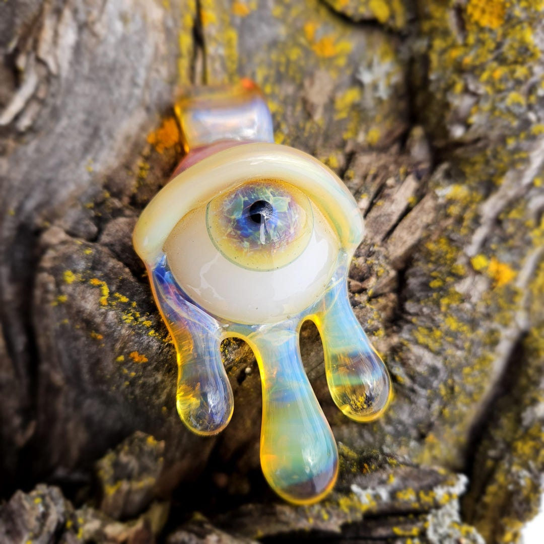 Drippy Eye Heady Handblown Glass Wearable Pendant- EDM Festival Merch ...