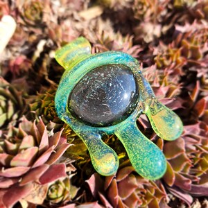 Green Dichroic Crystal Drippy Eye Handblown Glass Wearable Pendant- EDM ...