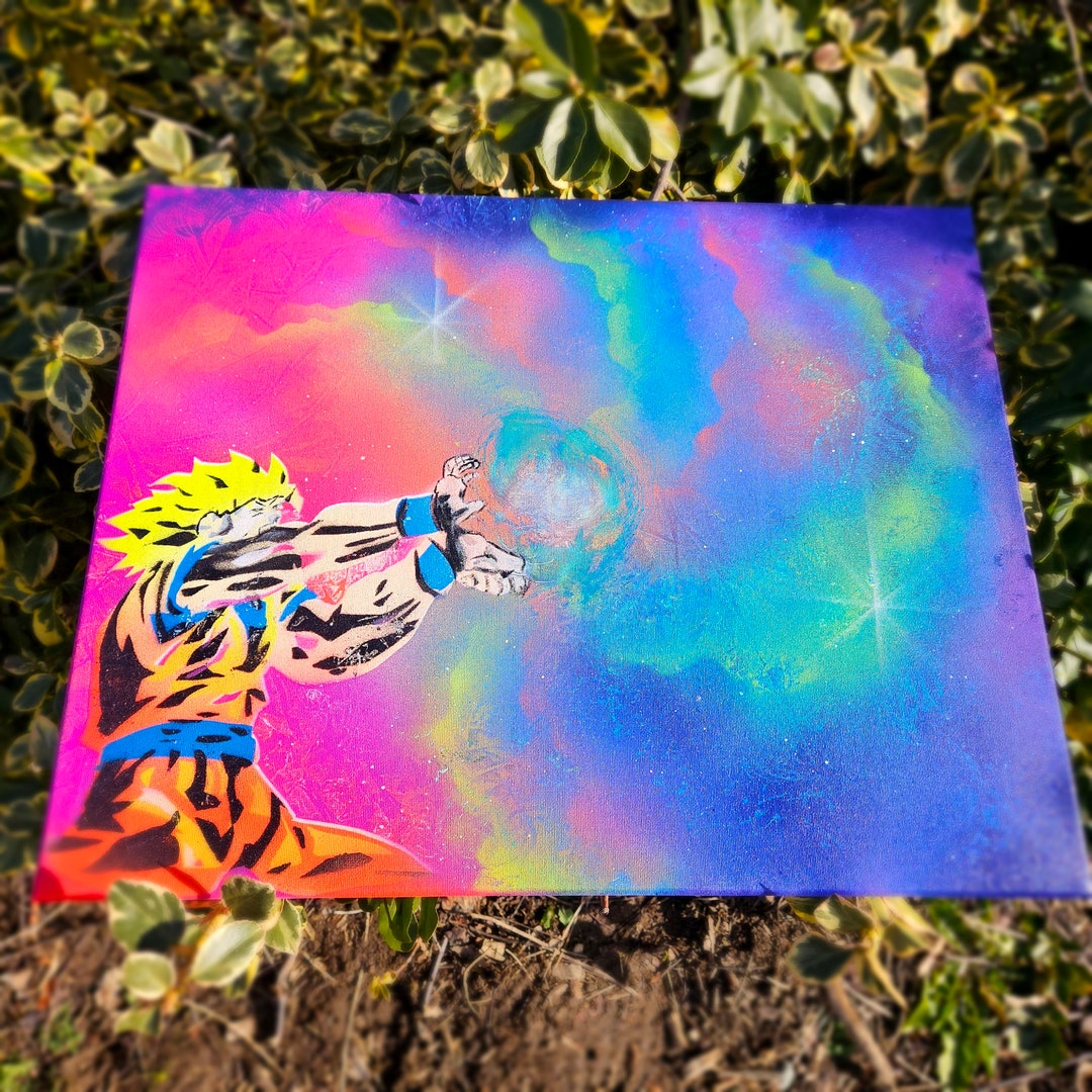 Goku Dragon Ball Z Super Saiyan Parody Spray Paint Original - Etsy