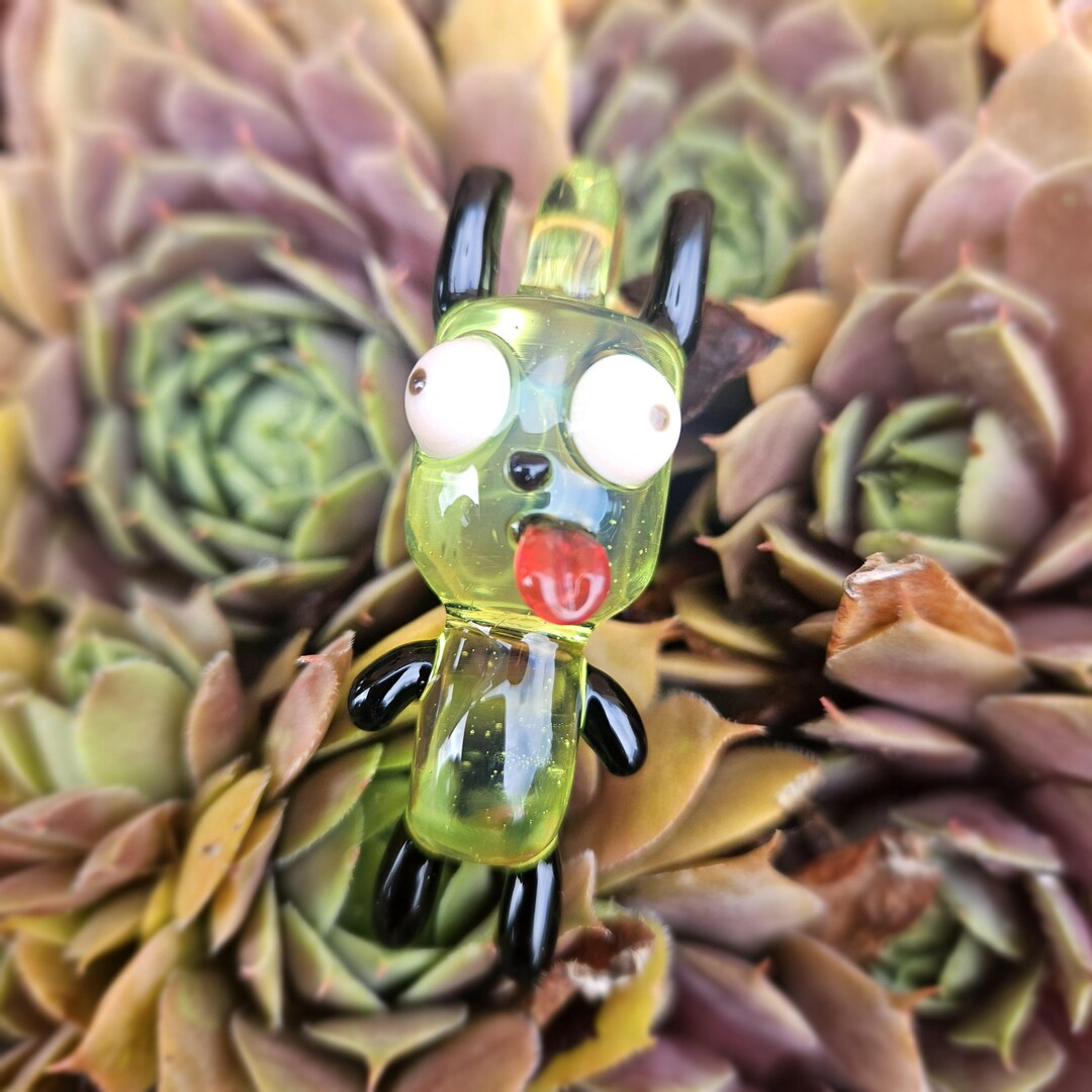 Trippy Gir Invader Zim Hand Blown Glass Pendant Necklace EDM Festival ...
