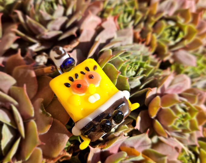 Trippy Spongebob Hand Blown Sculpted Glass Character Pendant Necklace ...