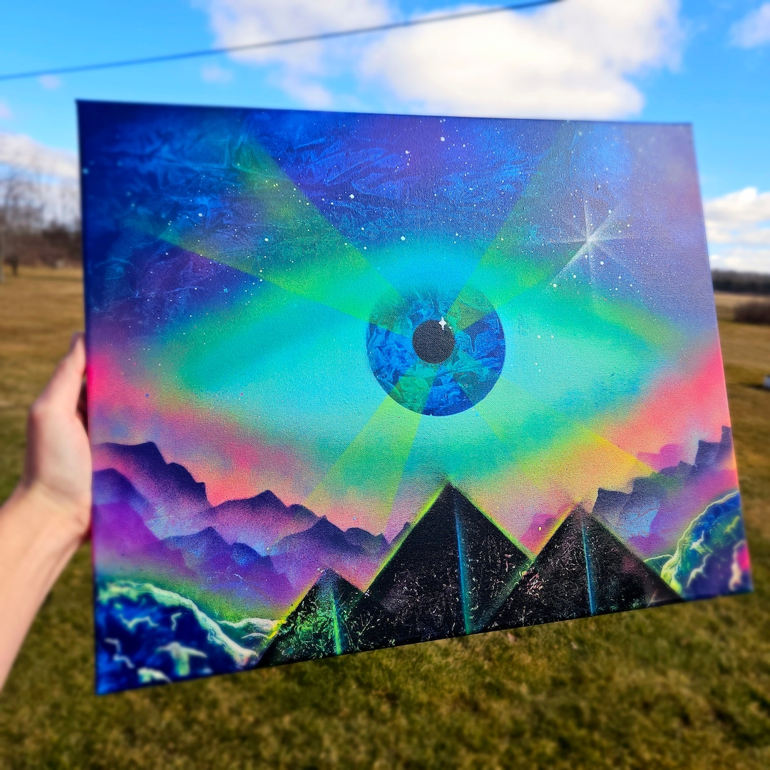Eye of the Universe Pyramid Galaxy Blacklight/uv Reactive Canvas ...