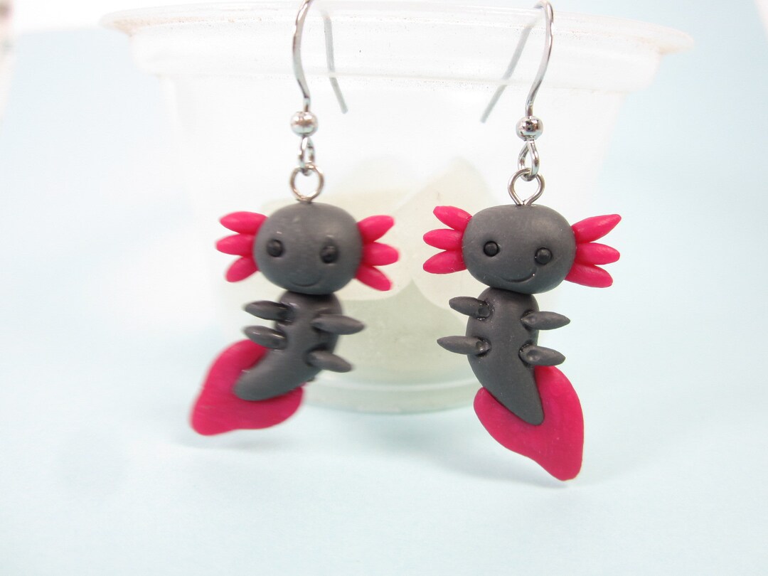 Axolotl Earrings, Axolotl Jewelry, Axolotl Gifts, Animal Charm, Axolotl ...