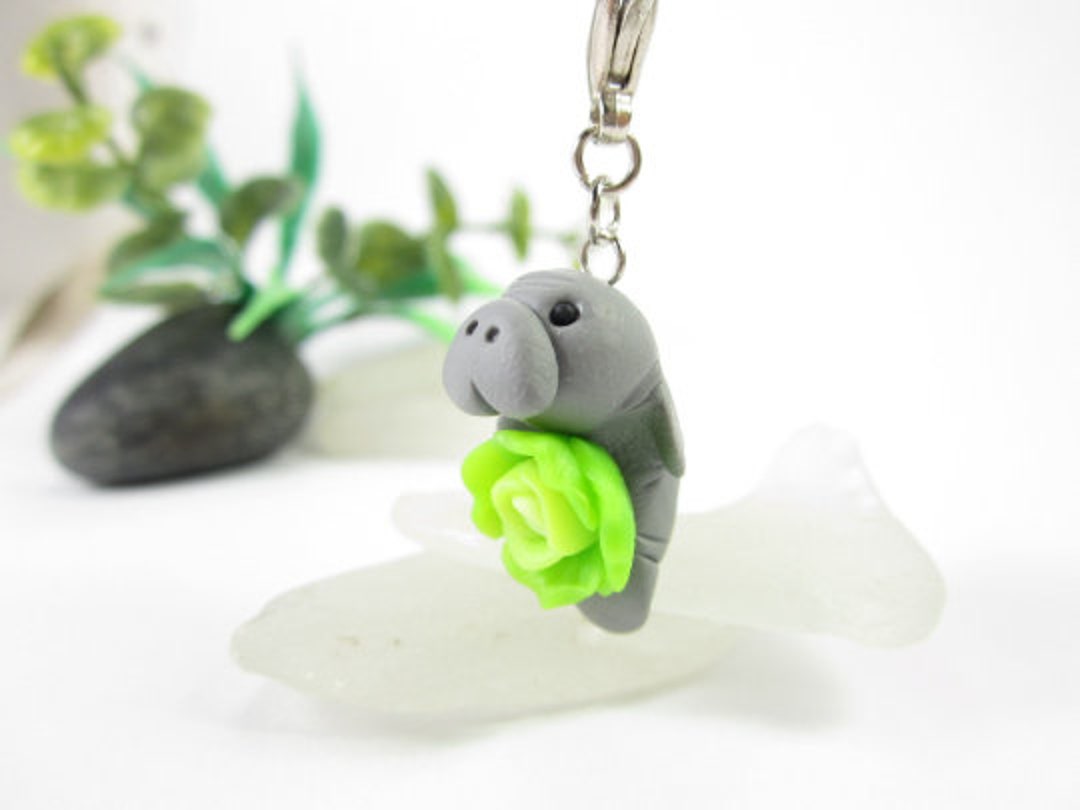 Manatee Stitch Markers Progress Keeper Lettuce Polymer Clay Manatee ...