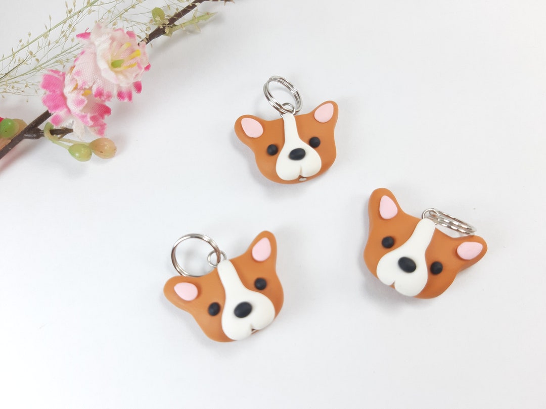 Corgi Stitch Markers Set of 3 or 5, Polymer Clay Dog, Corgi Gifts, Dog ...