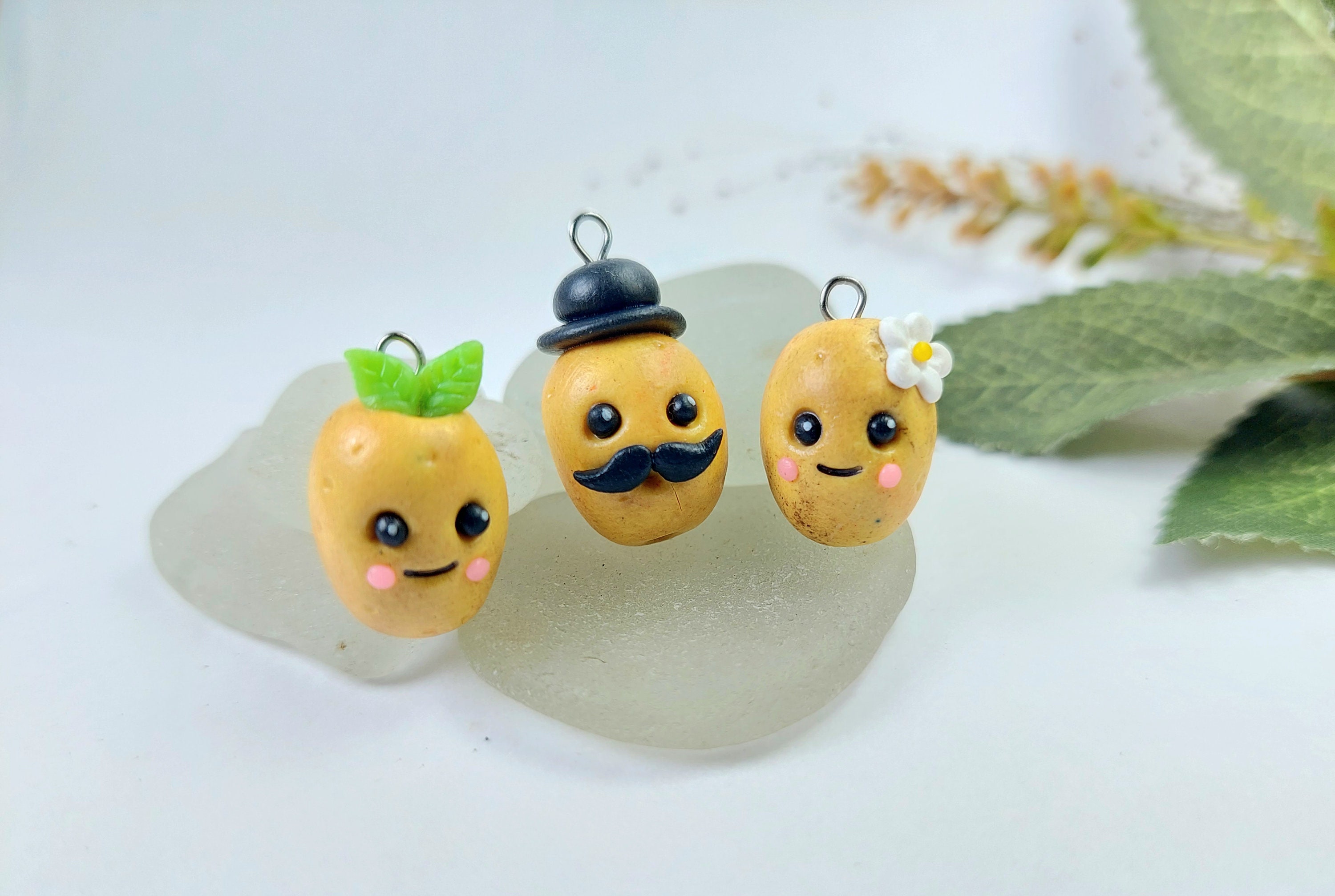Potato Stitch Markers Funny Cute Polymer Clay Charm Mustach Daisy ...