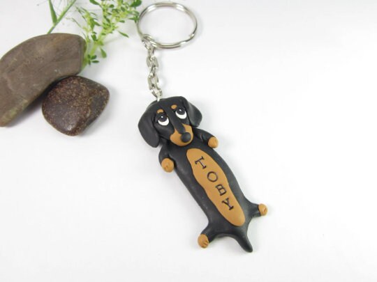 Dog Keychain Custom Dachshund Keychain for Women Dog Key Chain - Etsy