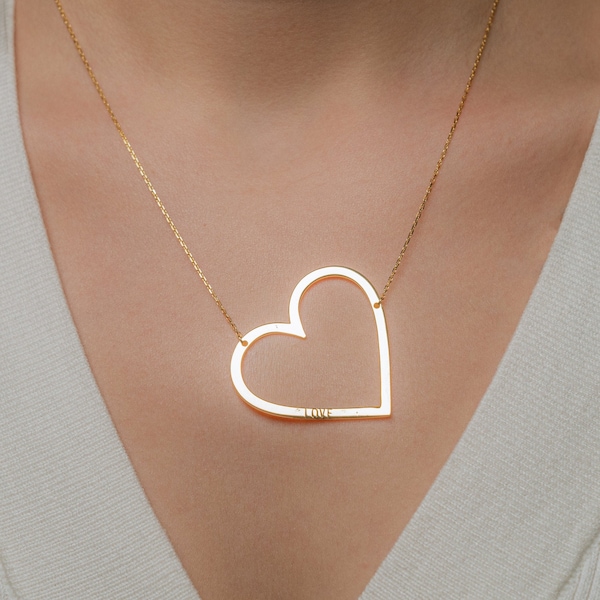 Custom Heart Necklace - Etsy