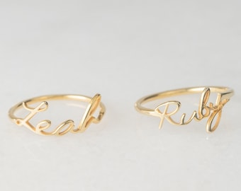 Custom Name Ring Stackable Name Ring Personalized Name Ring Bridesmaid ...