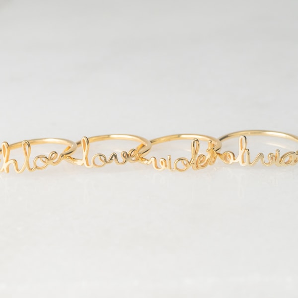 Cursive Name Ring - Etsy