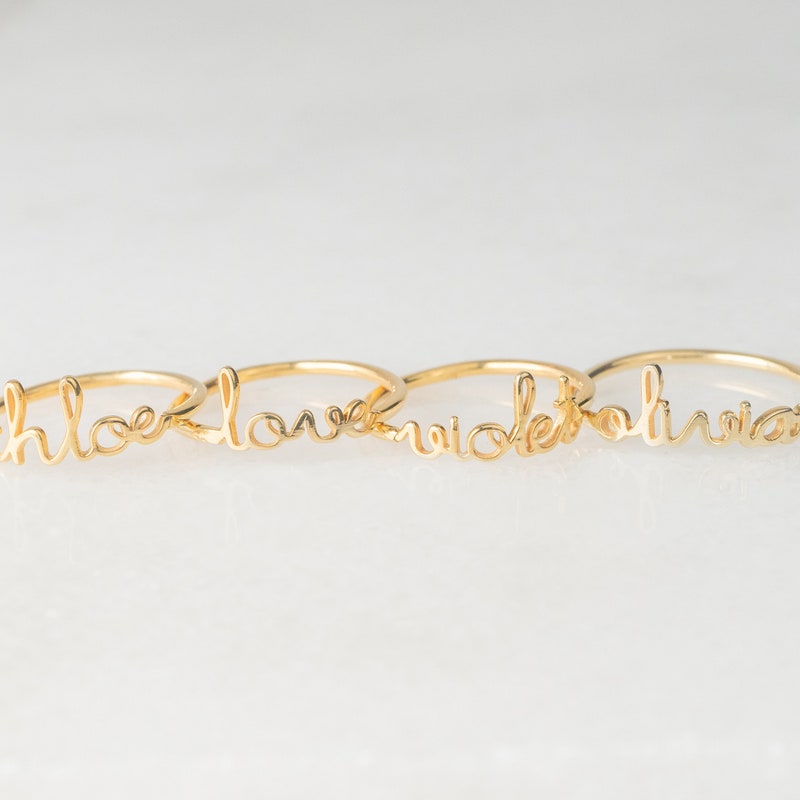 Cursive Name Ring - Etsy