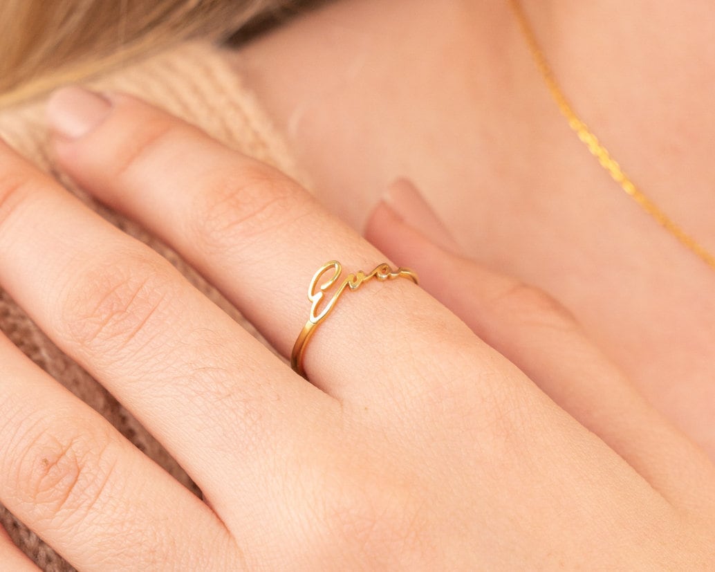 Name Ring Personalized Rings Name Jewelry Stackable Name | Etsy