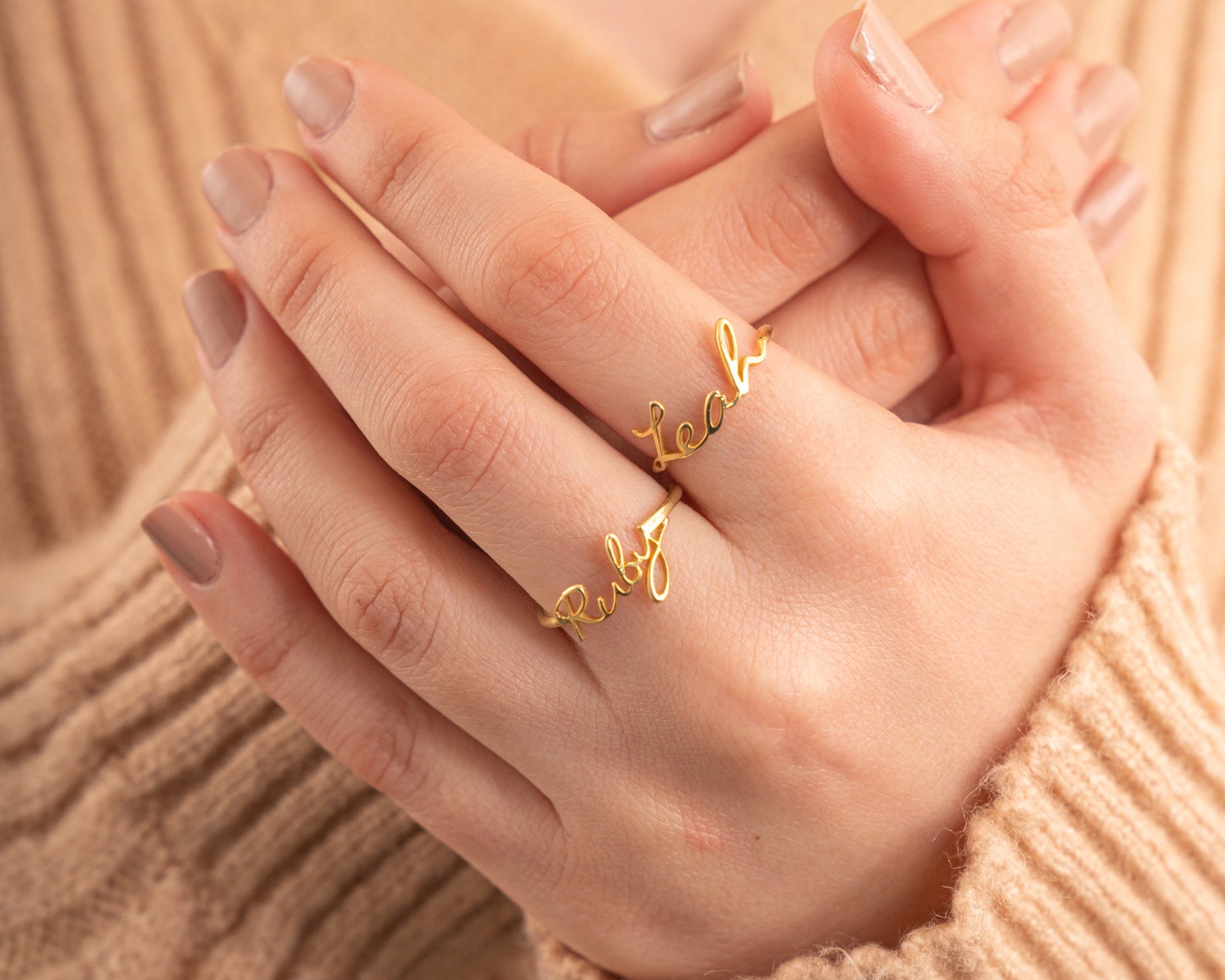 Custom name ring Stackable Name Ring Personalized Name Ring | Etsy