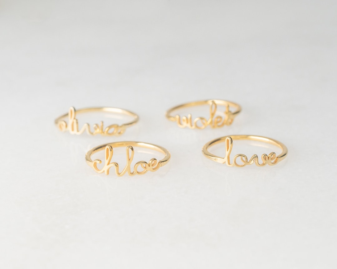 Anillo con nombre, Anillos personalizados, Joyas con nombre, Anillos ...