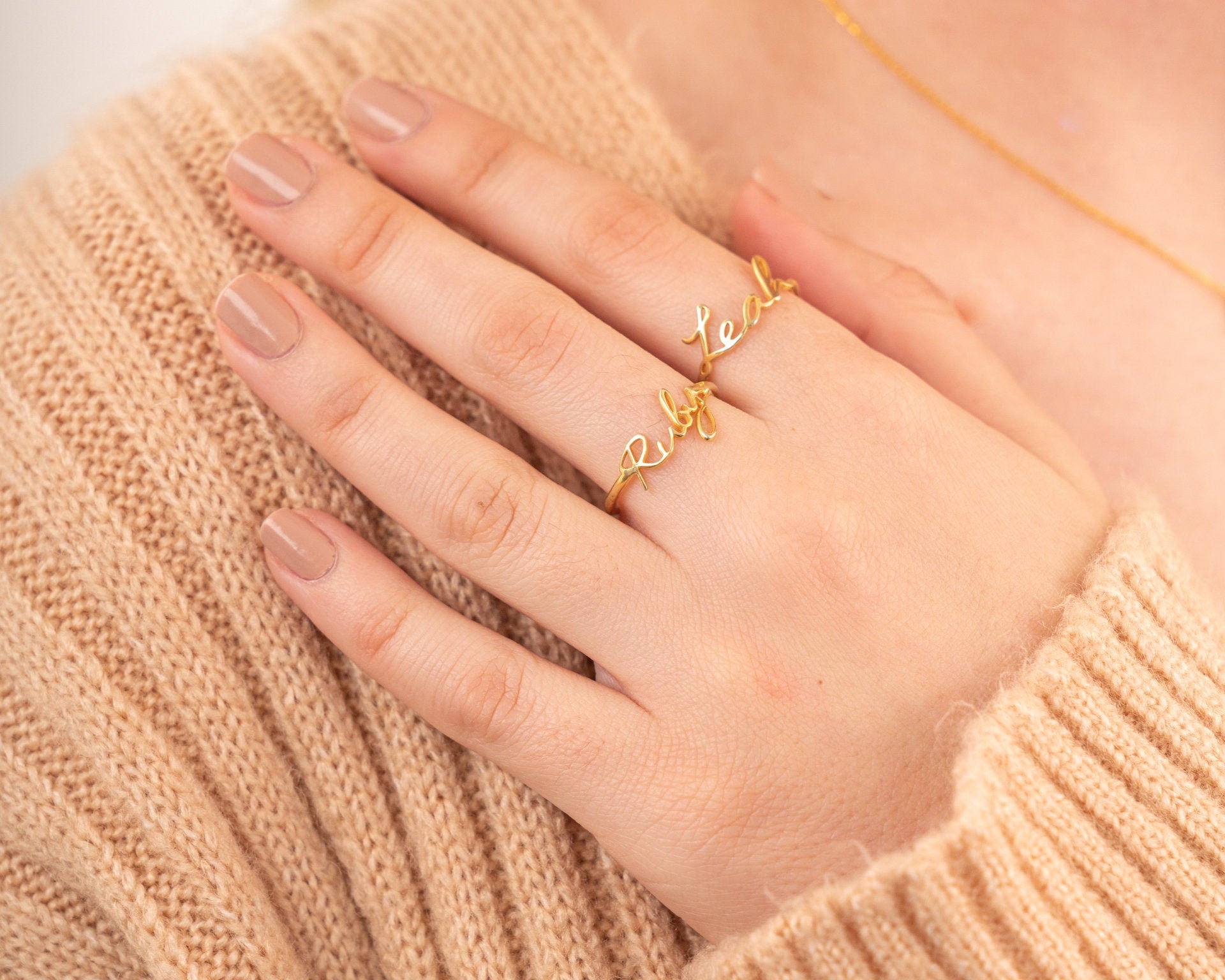 Custom Name Ring Stackable Name Ring Personalized Name Ring - Etsy Canada