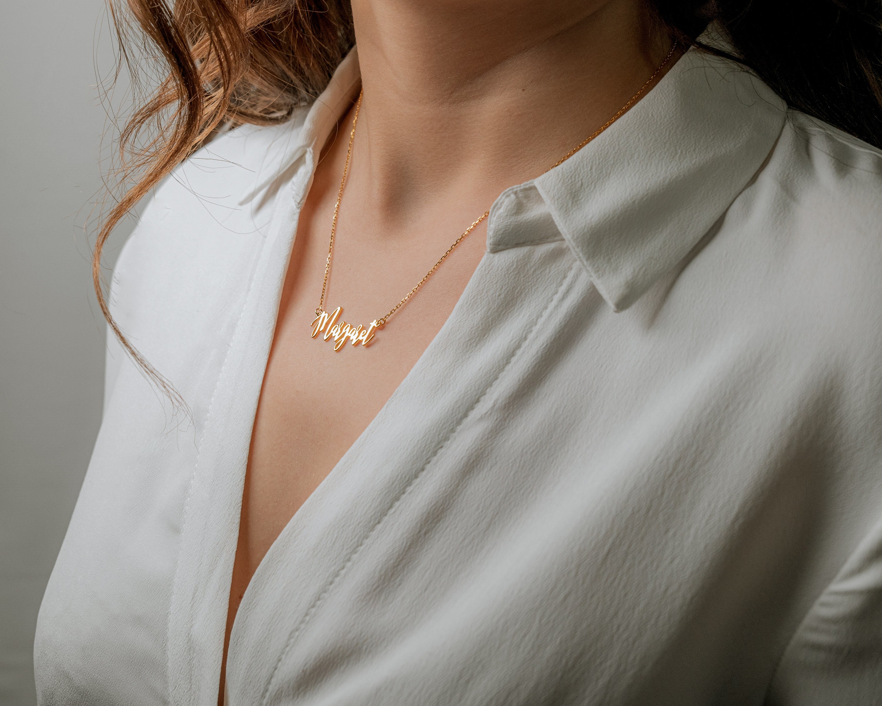 Custom Name Necklace Custom Word Necklace Gold Personalized | Etsy