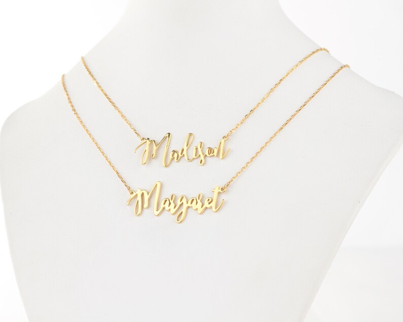 Custom Name Necklace Custom Word Necklace Gold Personalized - Etsy
