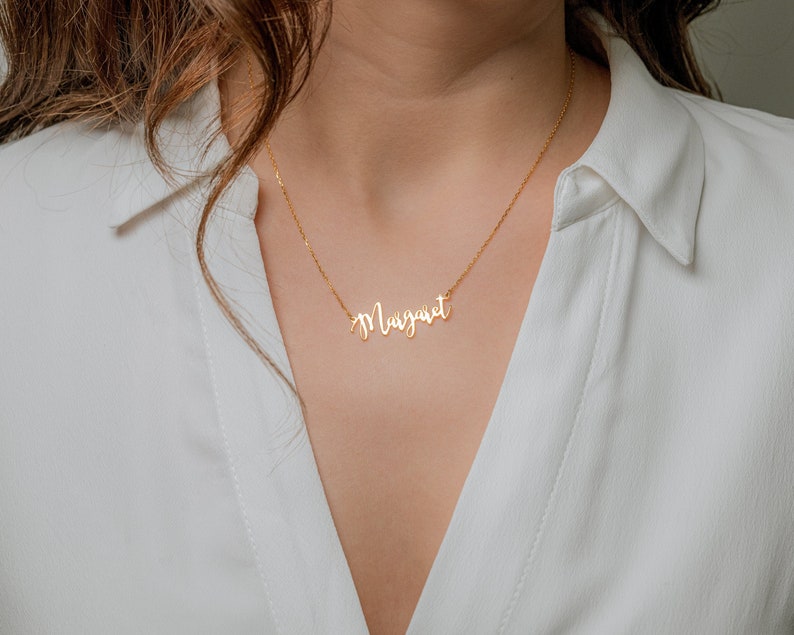 Custom Name Necklace Custom Word Necklace Gold Personalized | Etsy