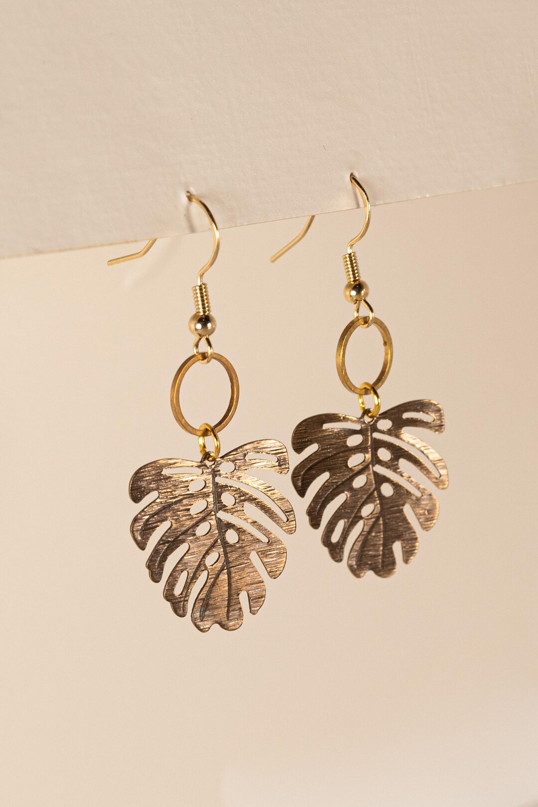 Gorgeous Gold Monstera Leaf Earrings, Perfect Gift for Plant Lovers ...
