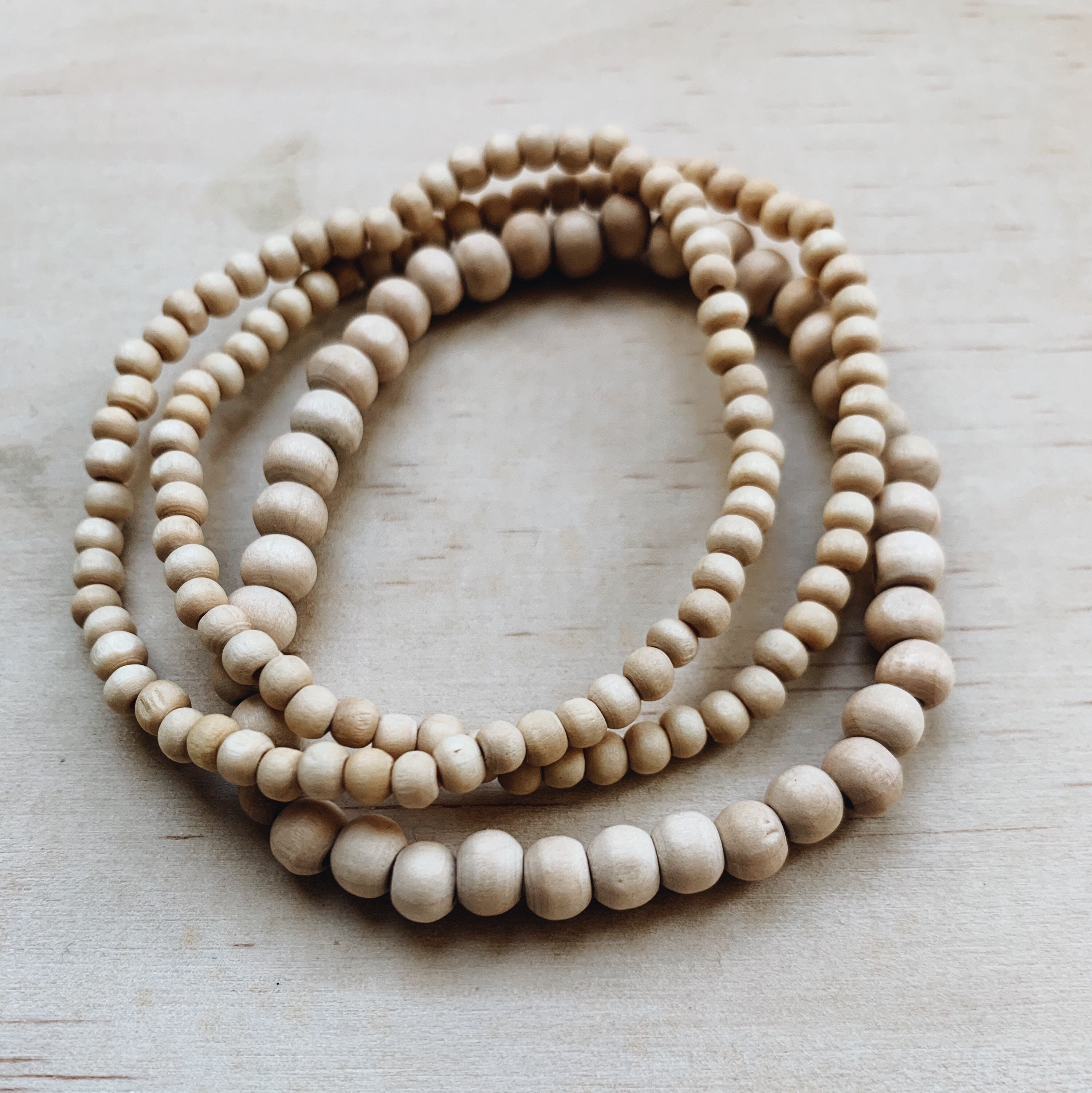 Wood Bead Bracelets Wooden Beads Stackers Stretchy Gift - Etsy