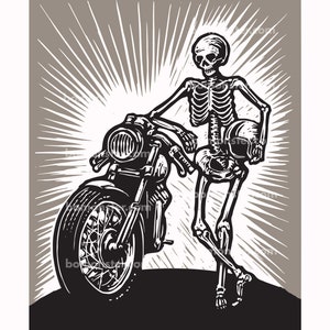 Skull Cafe Racer Signed Litho Art Print "forever Cafe" - Etsy