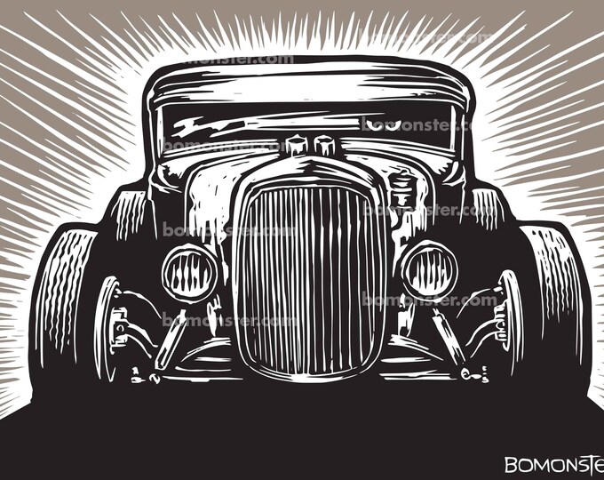 Hot Rod Signed Litho Art Print a Rod - Etsy