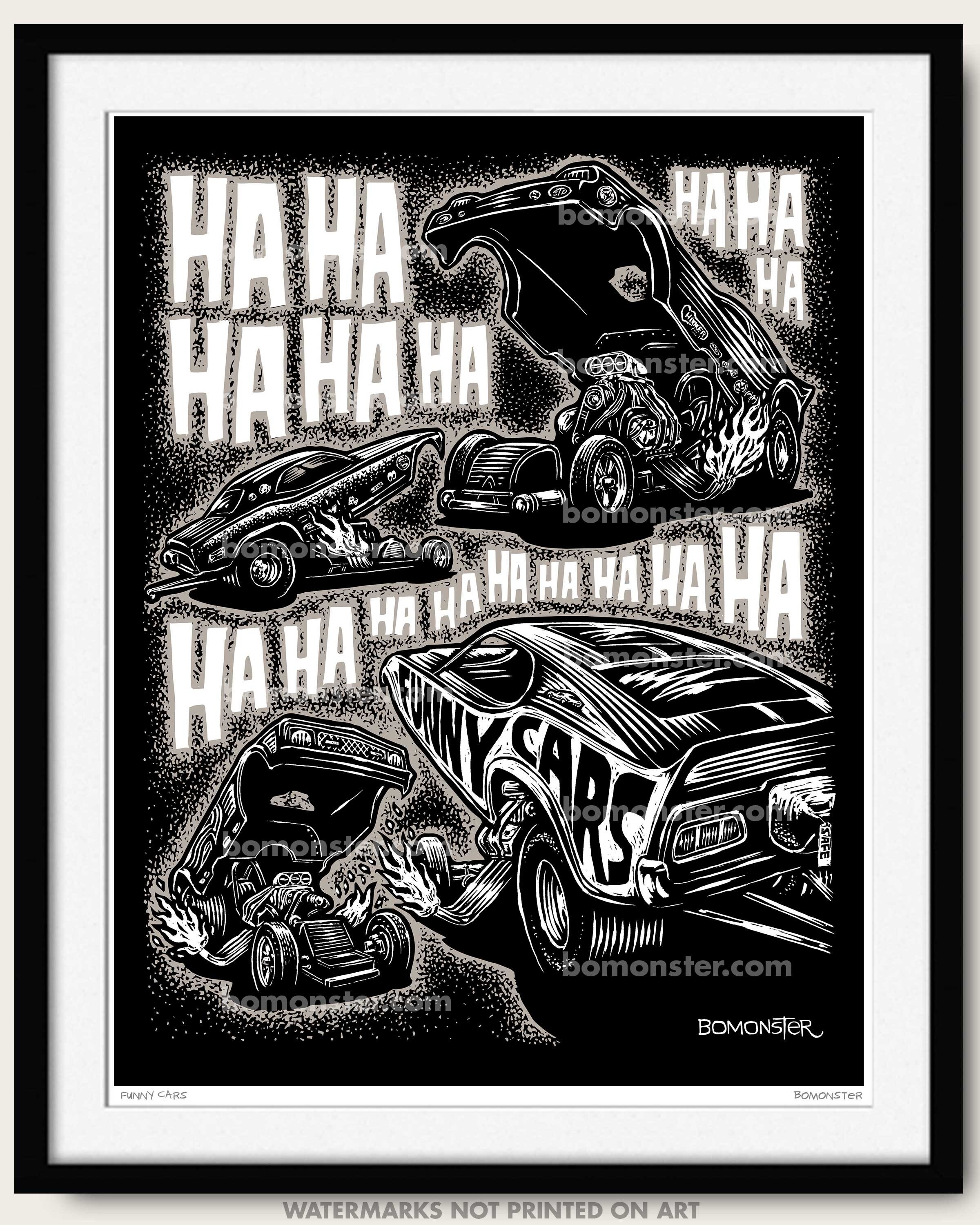 Drag Racing Signed Litho Print Funny Cars Etsy
