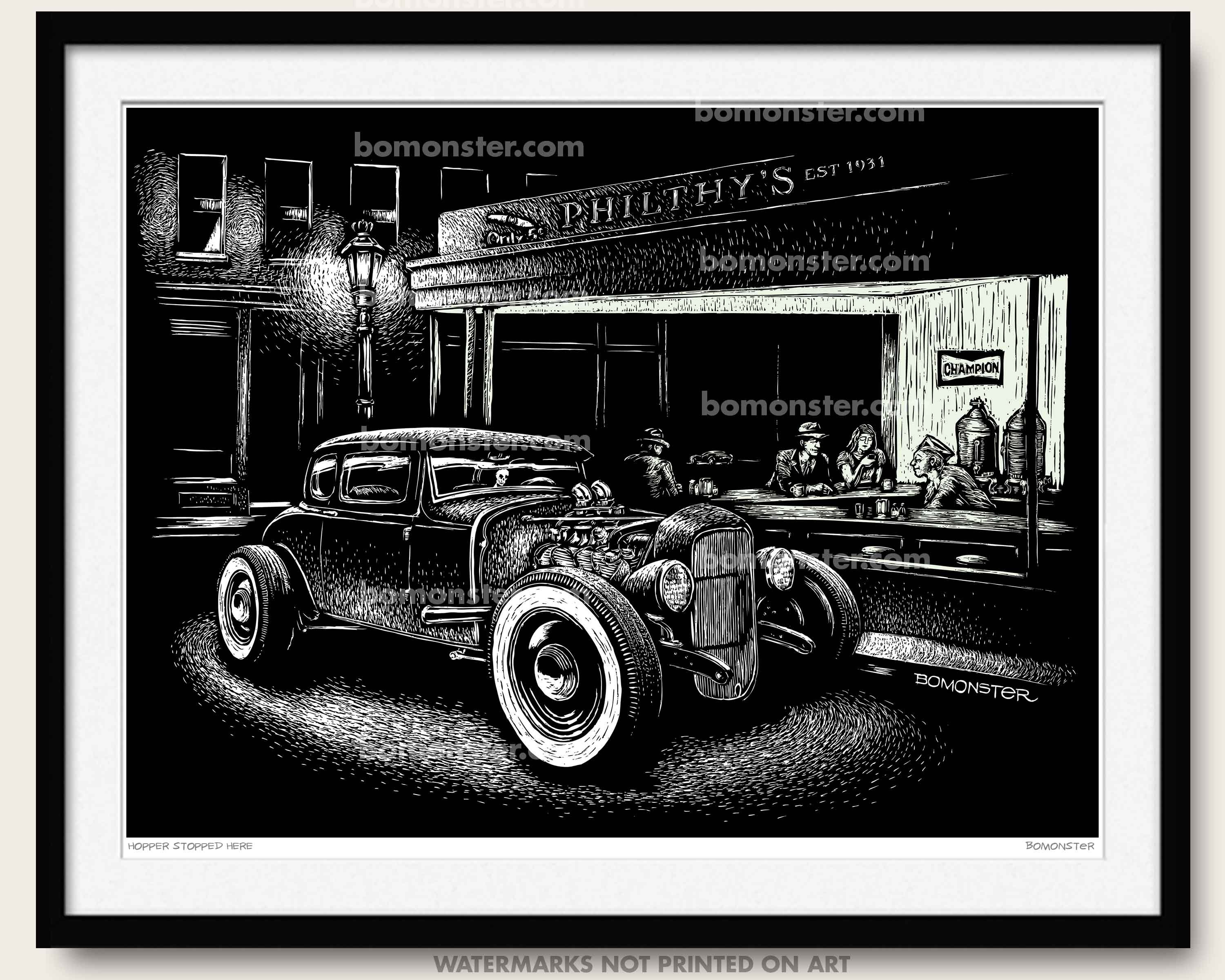 Hot Rod Signed Litho Art Print "hopper Stopped Here" - Etsy