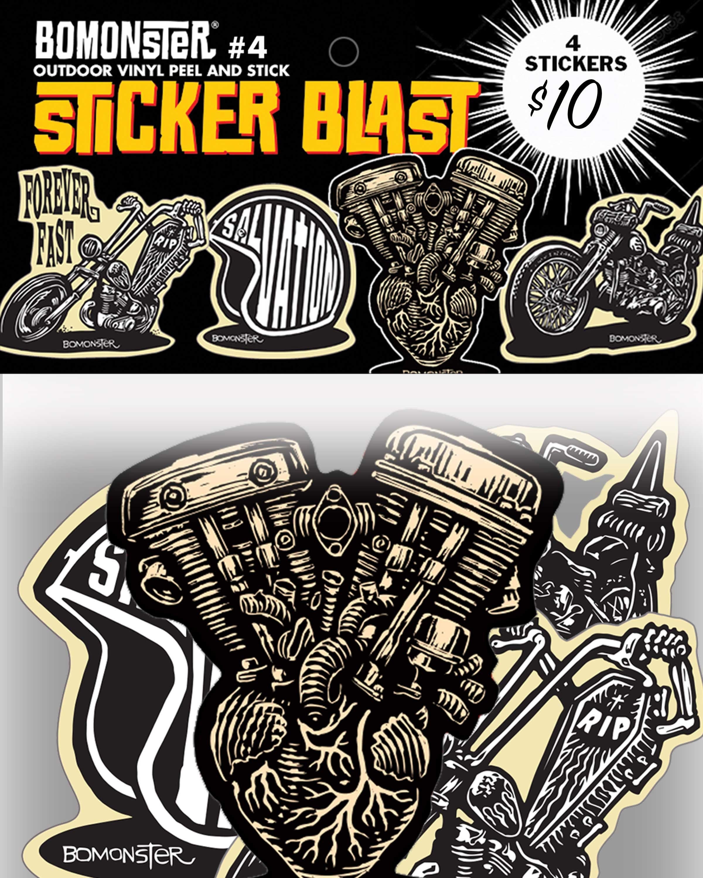 Motorcycle 4-sticker Combo sticker Blast 4 - Etsy
