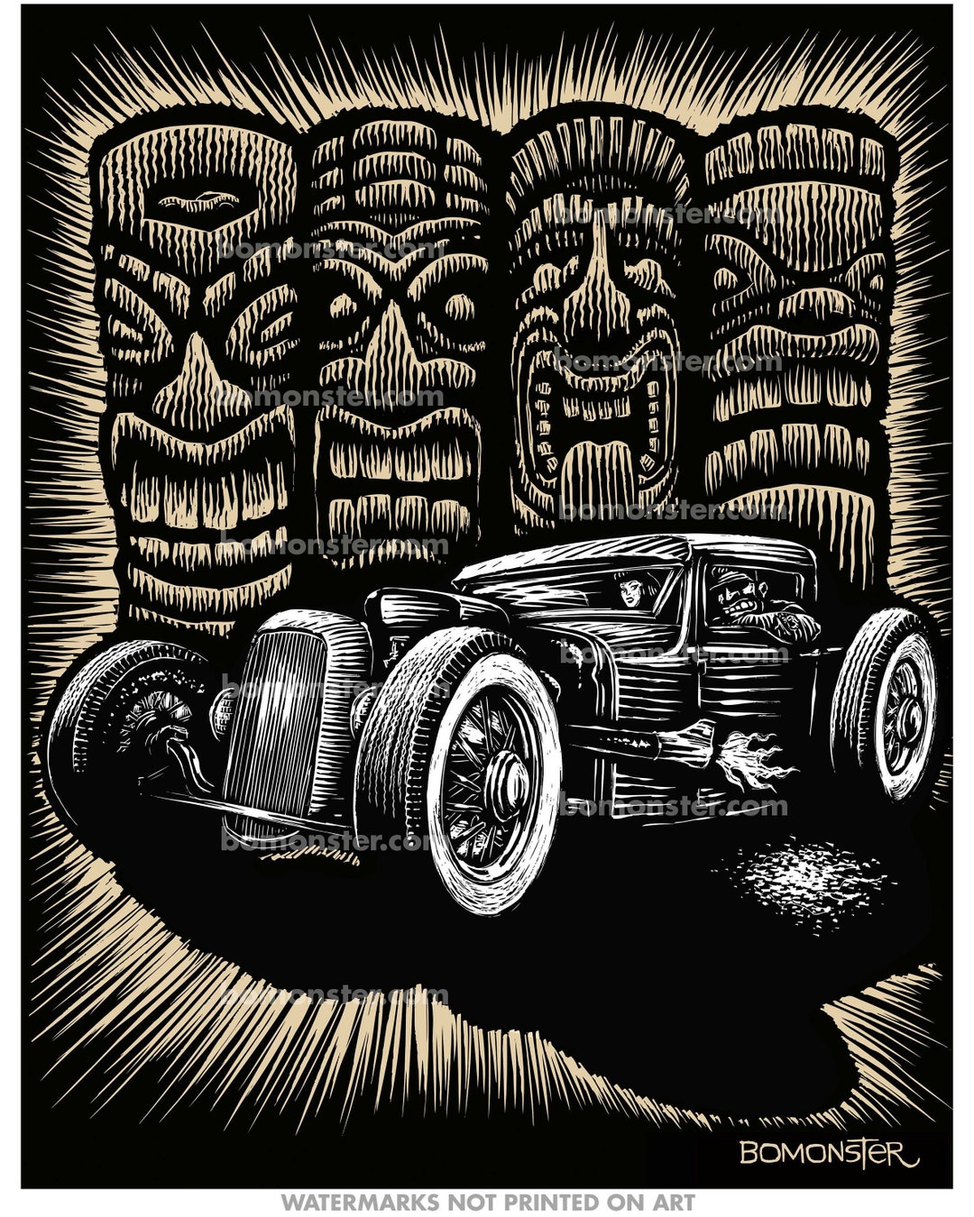 Rat Rod Signed Litho Art Print "tiki Rod" - Etsy